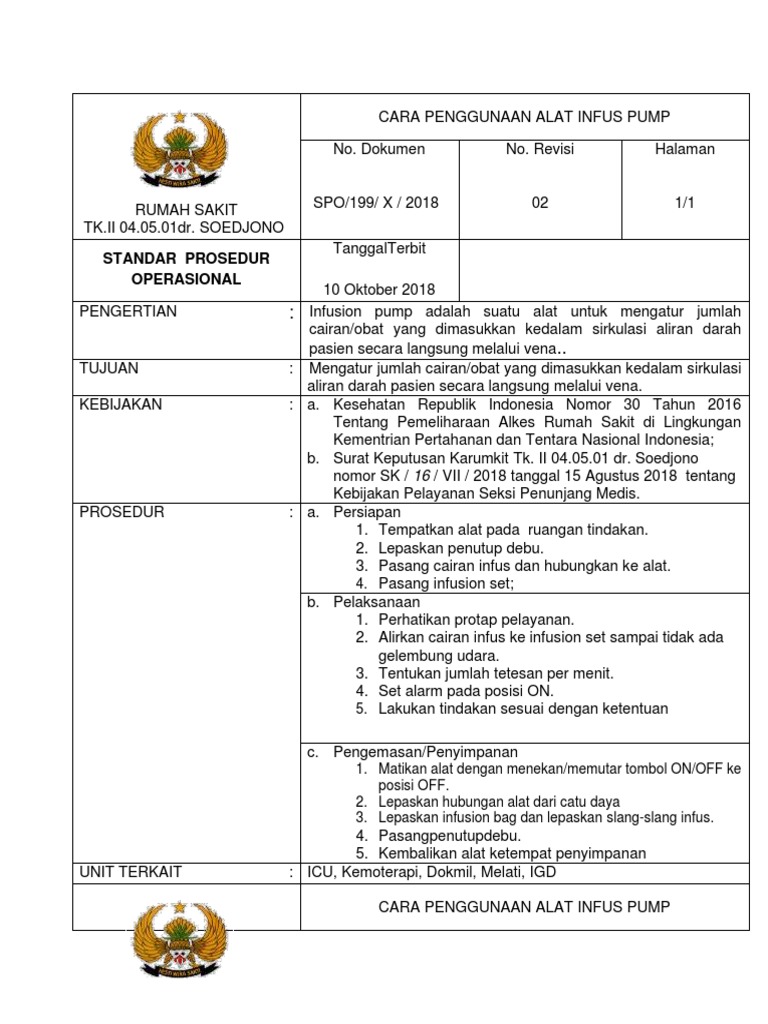 Cara Penggunaan Infus Pump | PDF