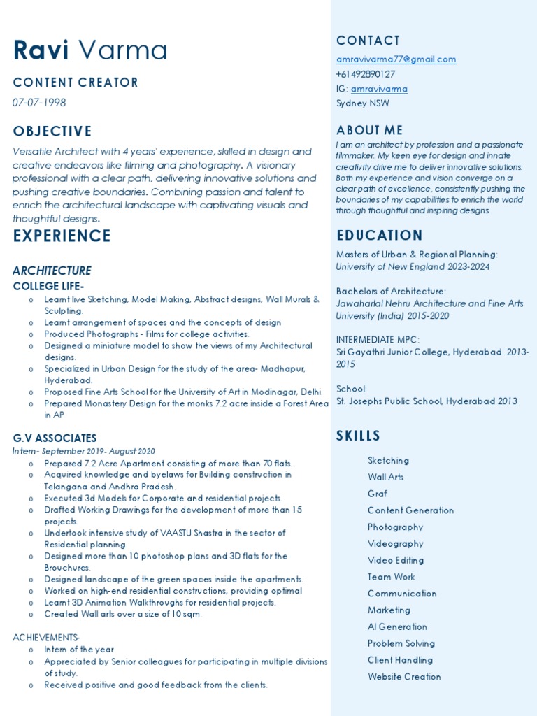 Ravi Varma Resume 2023 | PDF | 3 D Computer Graphics | Autodesk