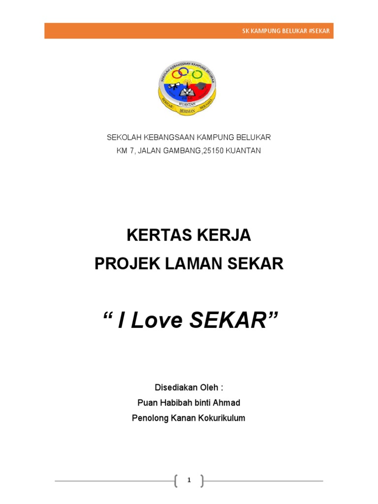 Kertas Kerja Projek Laman Sekar | PDF