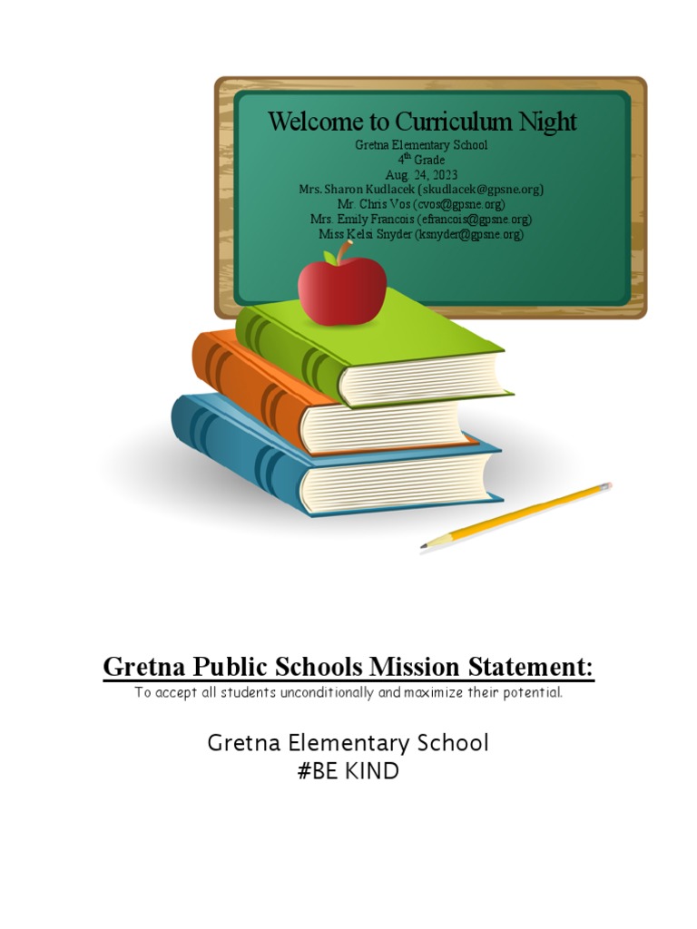 Curriculum Night Handbook 23 - 24 Vos | PDF | Reading Comprehension ...