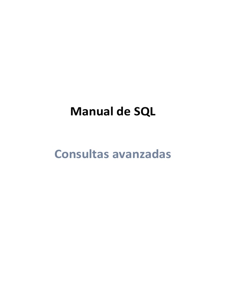 Manual de SQL | PDF