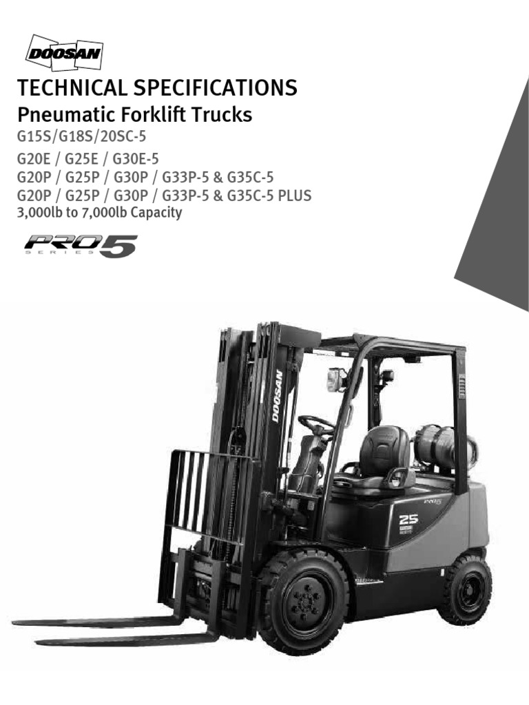 Doosan-Pneumatic-Tire-Forklifts-3000-7000-lb | PDF