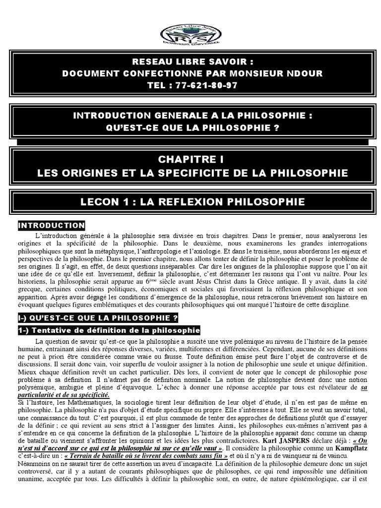 1 Philo Generale Bonne | PDF