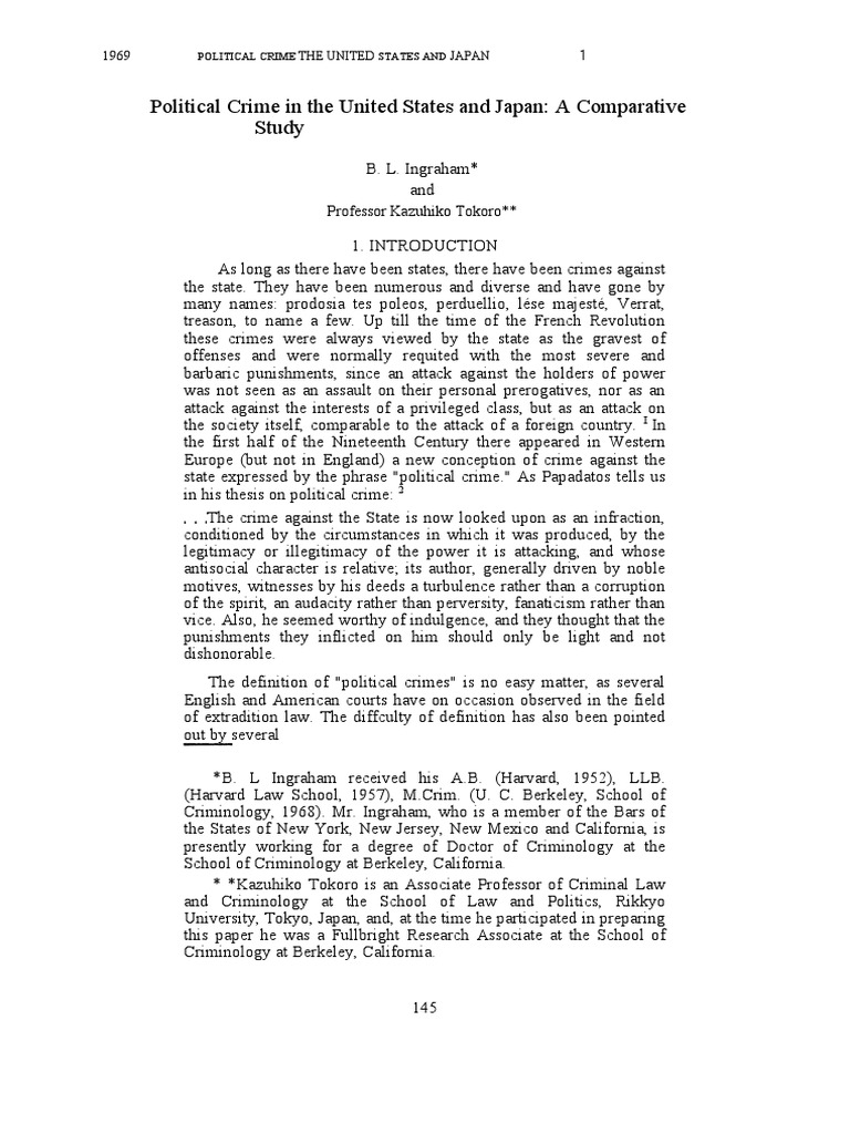 Political Crime Comparative Study | PDF | Crimes | Crime & Violence