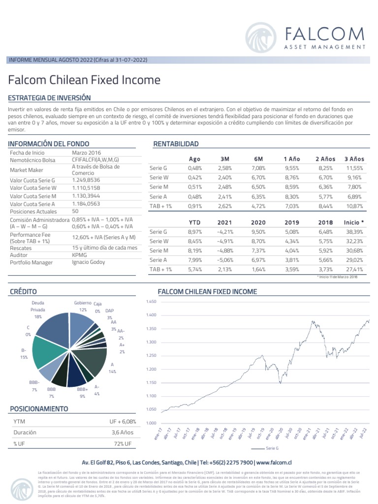 Factsheet Falcom Chilean Fixed Income PDF | PDF