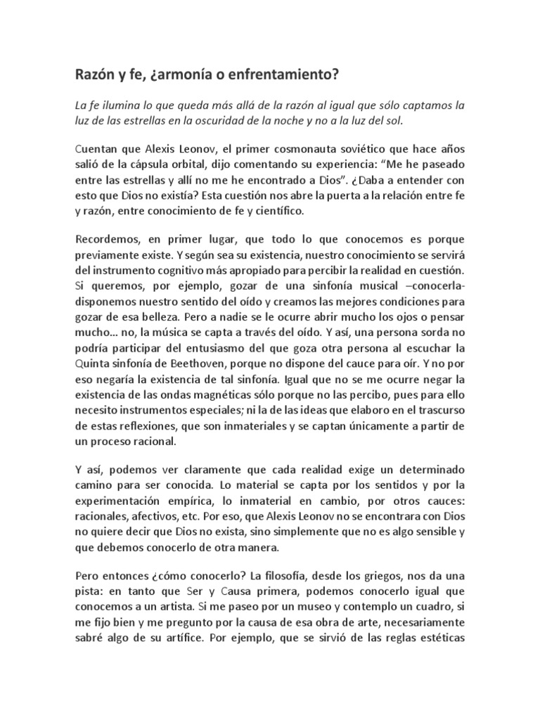 Razón y Fe | PDF