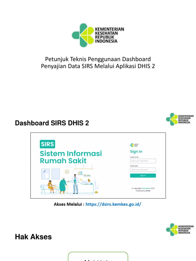Juknis Dashboard SIRS DHIS 2 (Filter & Export) | PDF