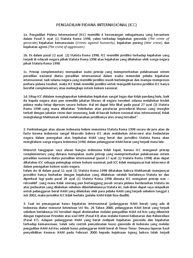 Pengadilan Pidana Internasional (ICC) | PDF