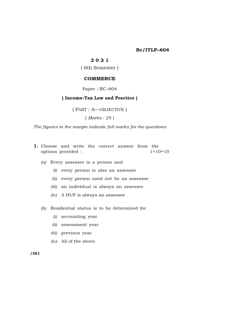 Income Tax Law And Practice 604 2021 PDF
