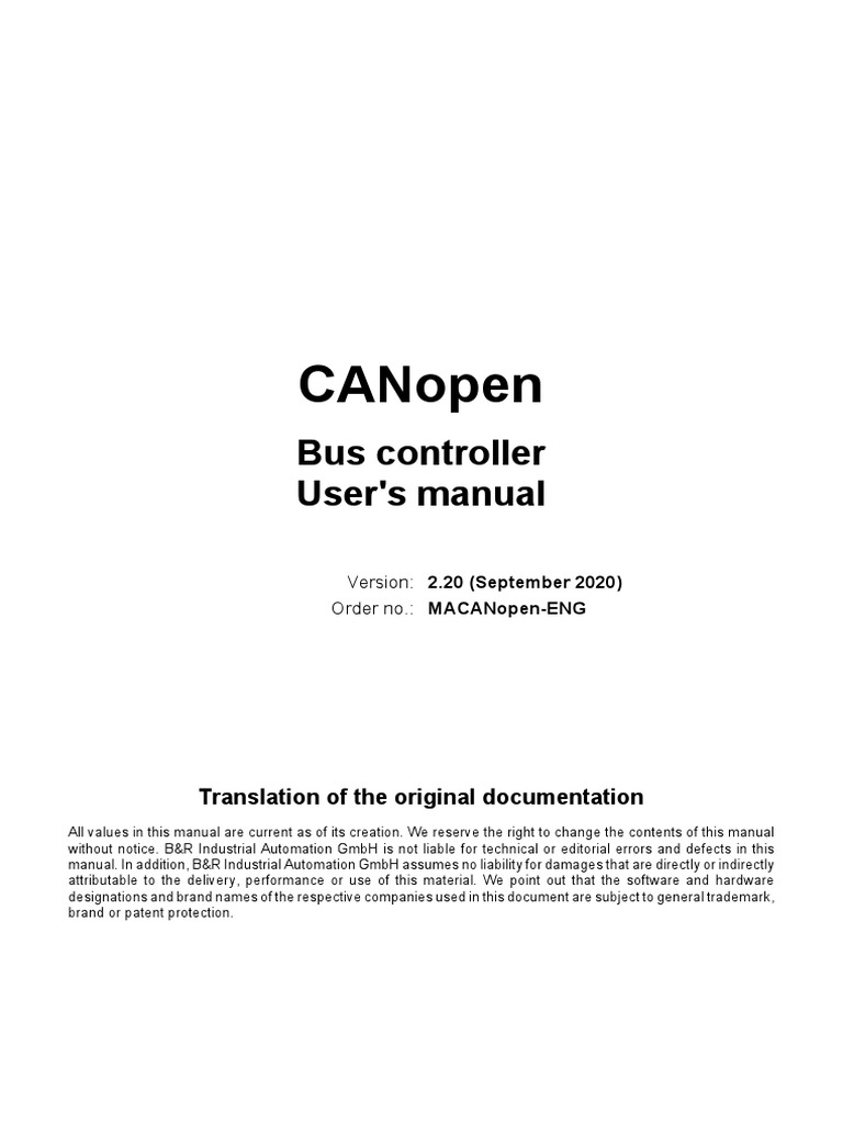 B CANopen-10-ENG V2.20 | PDF | Computer Hardware | Electrical Engineering
