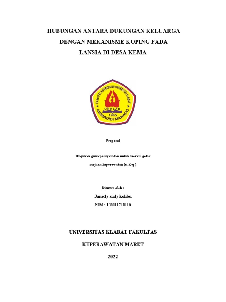 Hubungan Antara Support System Keluarga Dengan Mekanisme Koping Pada Lansia Di D | PDF