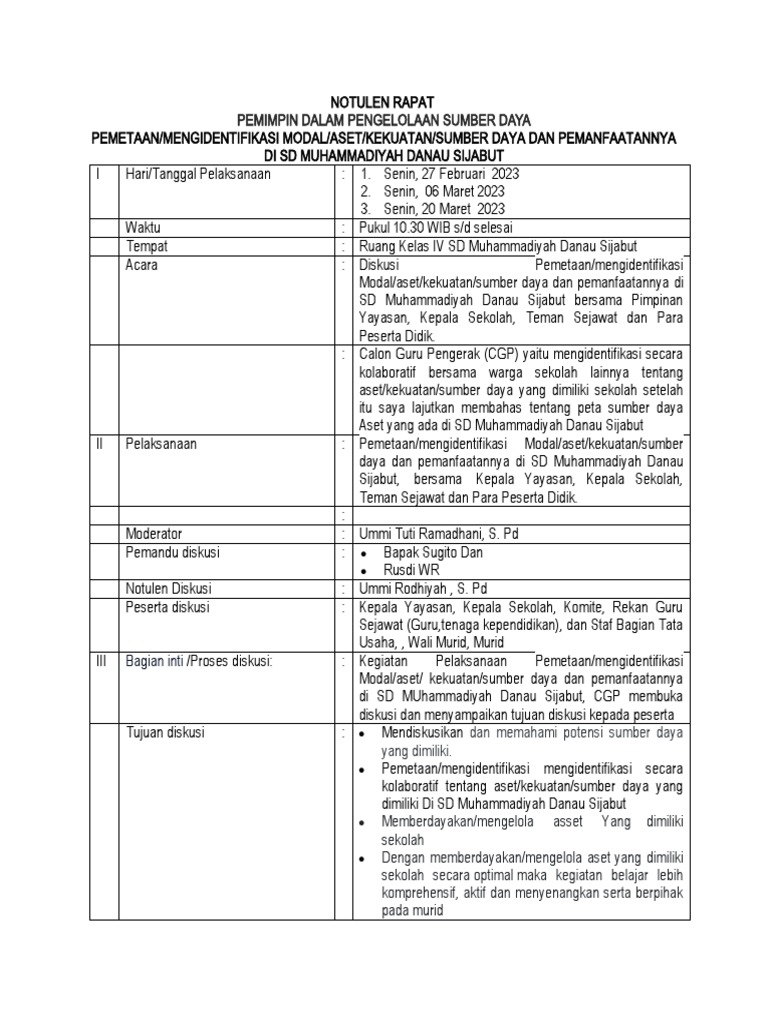 Referensi Notulen Rapat - Unggah Dokumen Pemetaan Aset Secara ...