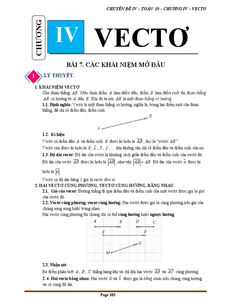 Chuyen de Vecto Toan 10 | PDF