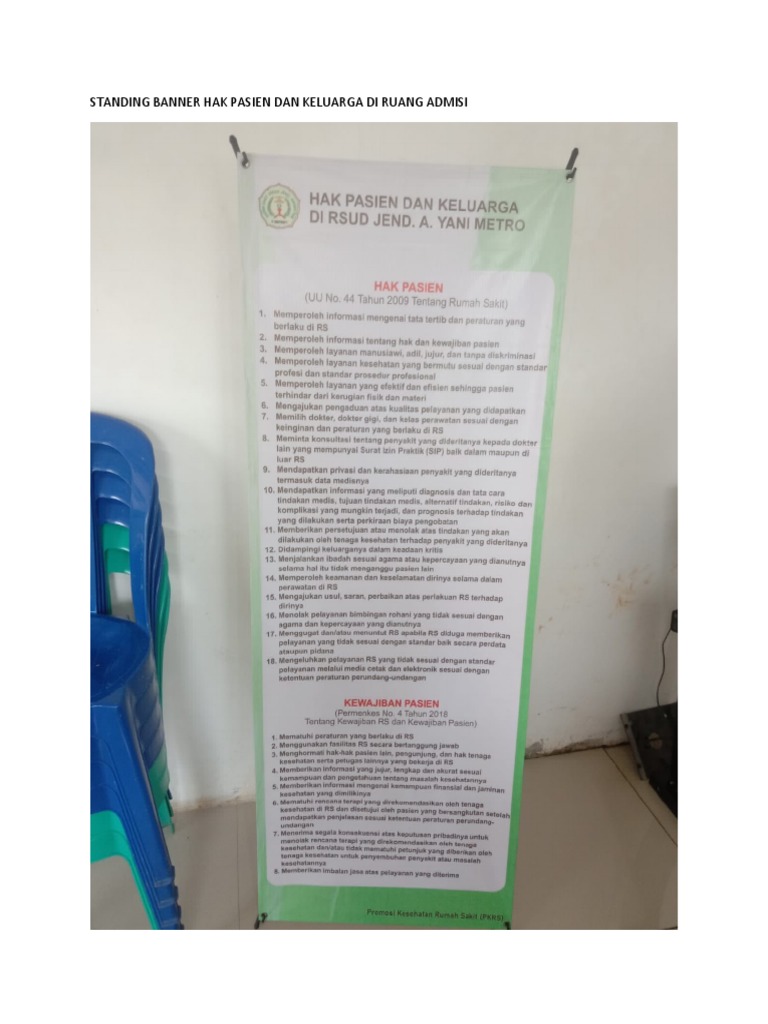 standing banner HPK di admisi, rajal dan ranap | PDF