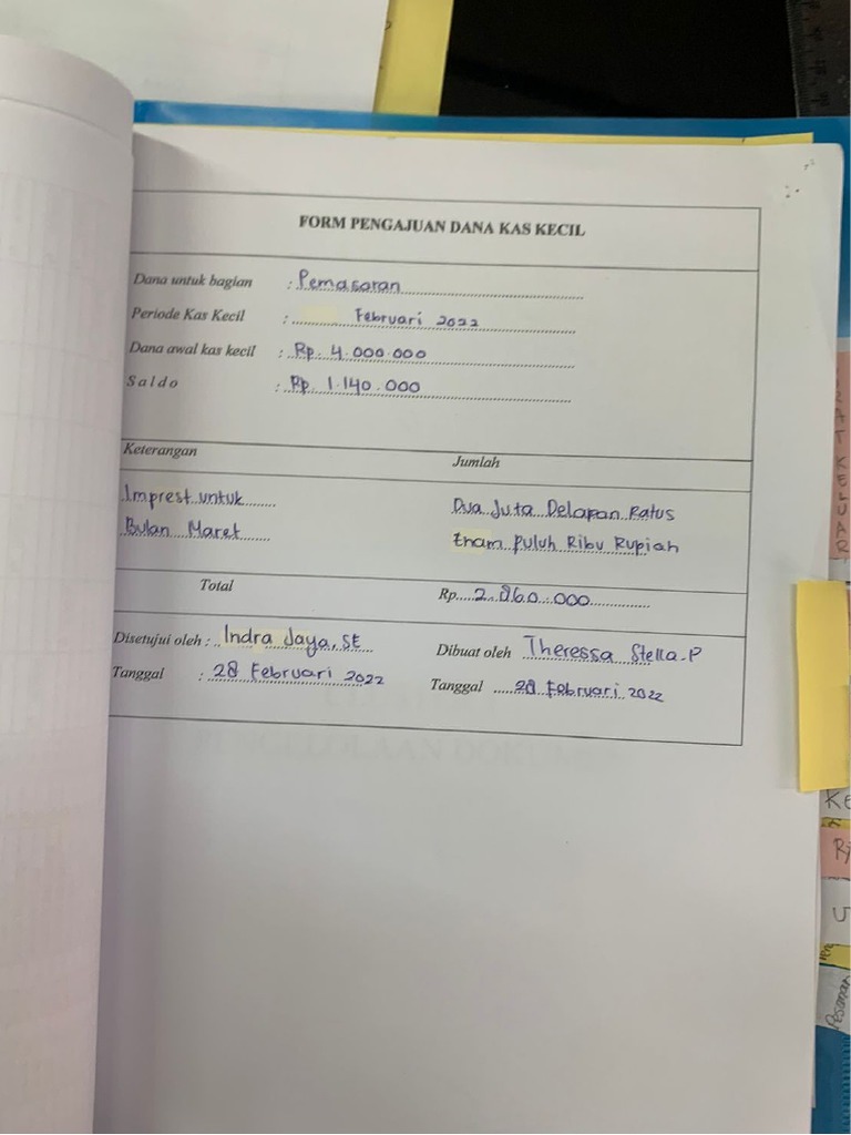 Form Pengajuan Kas Kecil | PDF