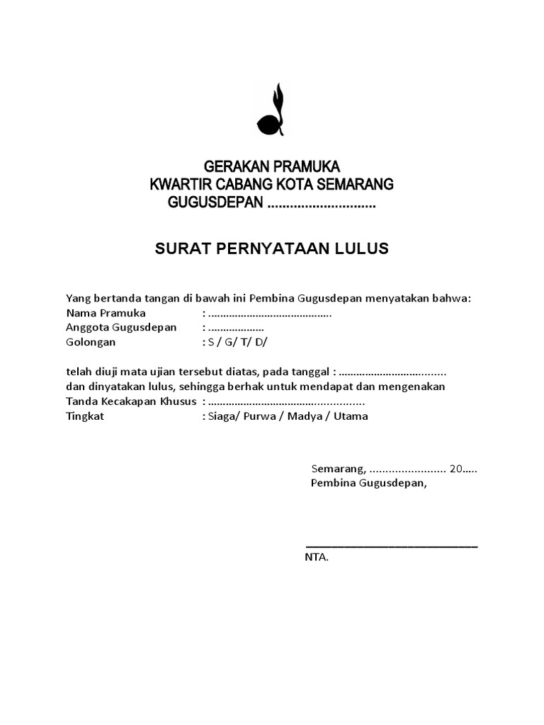 Contoh Format Piagam TKK | PDF