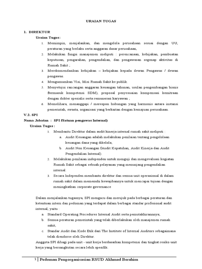 Uraian Tugas Jabatan | PDF