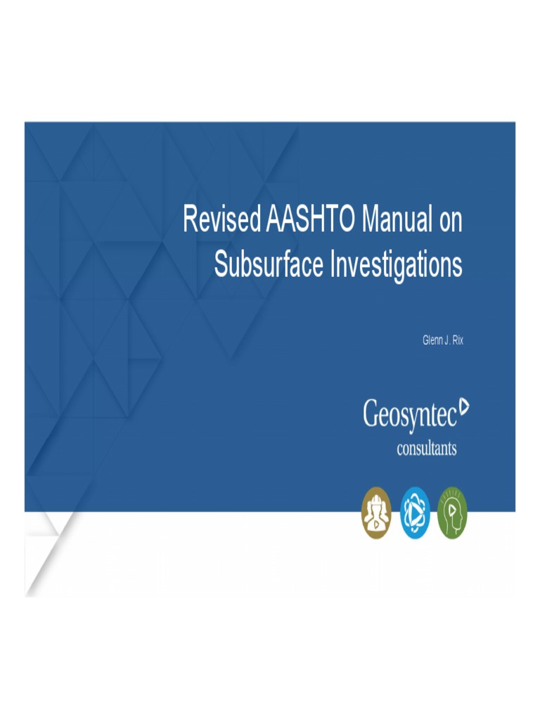 Manual On Subsurface Investigations (AASTO) - PPT | PDF | Geotechnical ...