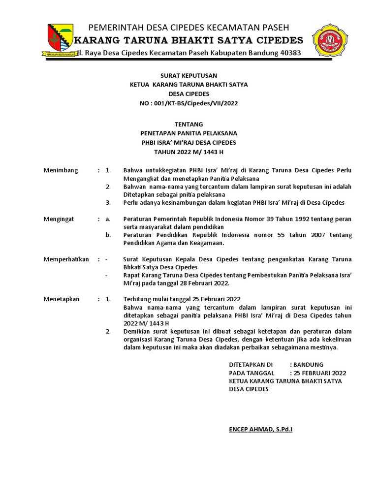 sk-panitia isra miraj | PDF