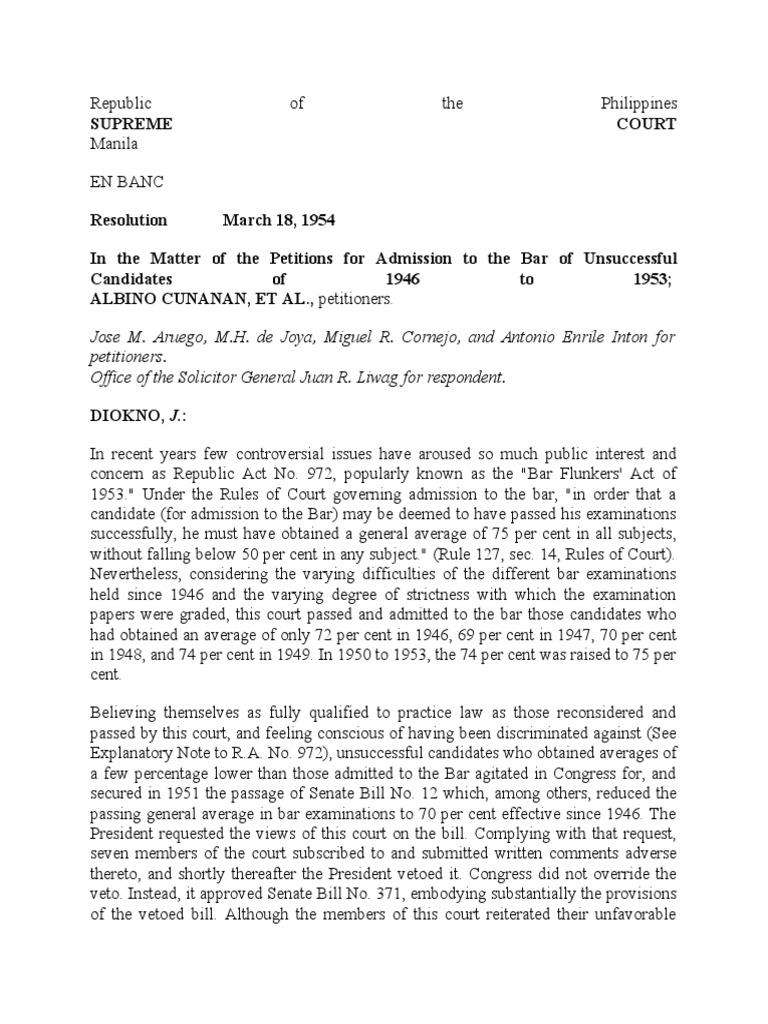 in Re Albino Cunanan | PDF | Law