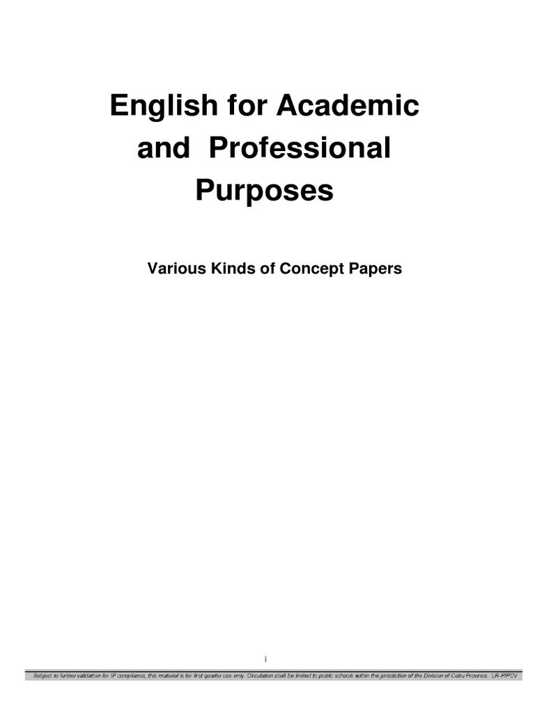 Various Kind of Concept Paper | PDF