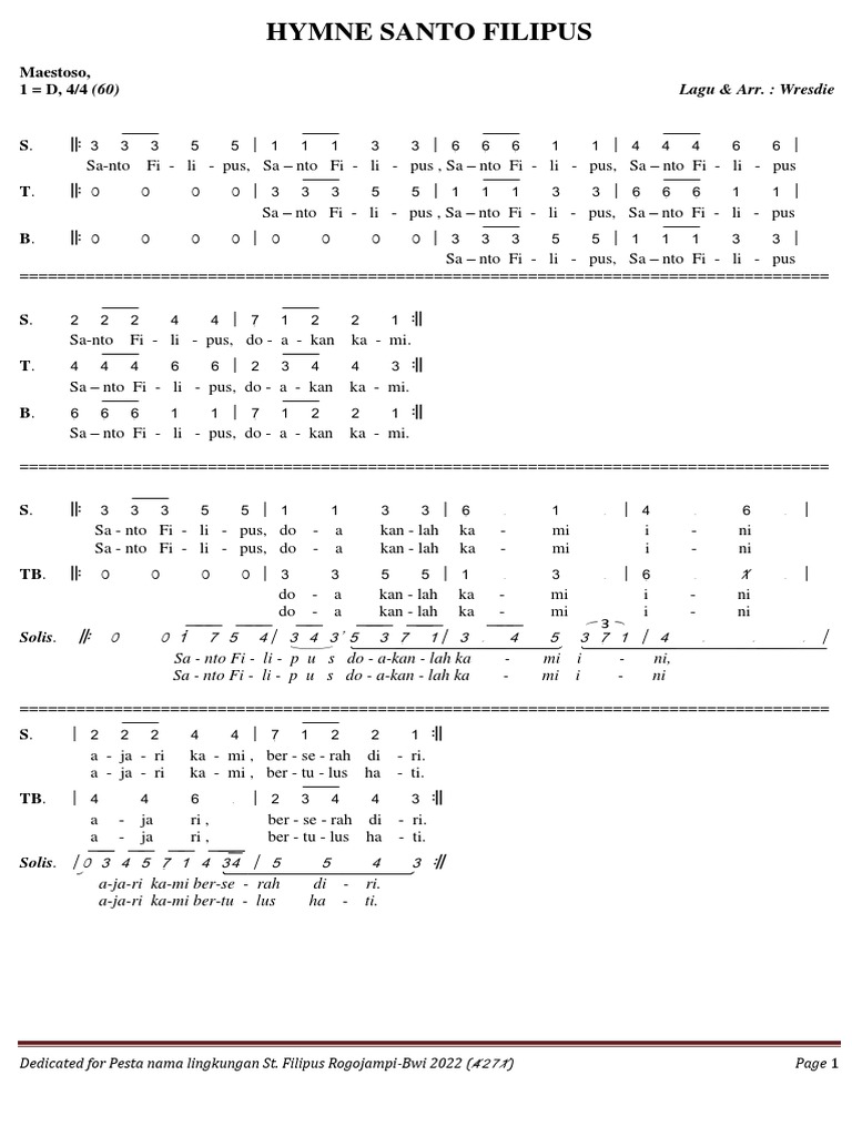 Santo Filipus Doakanlah Kami | PDF