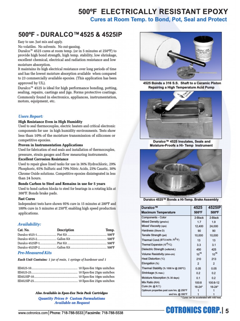 500ºf Electrically Resistant Epoxy | Download Free PDF | Epoxy ...