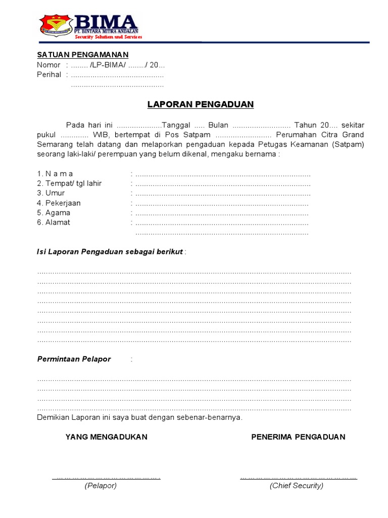 Form Bap, Lap Kejadian, Pengaduan DLL | PDF