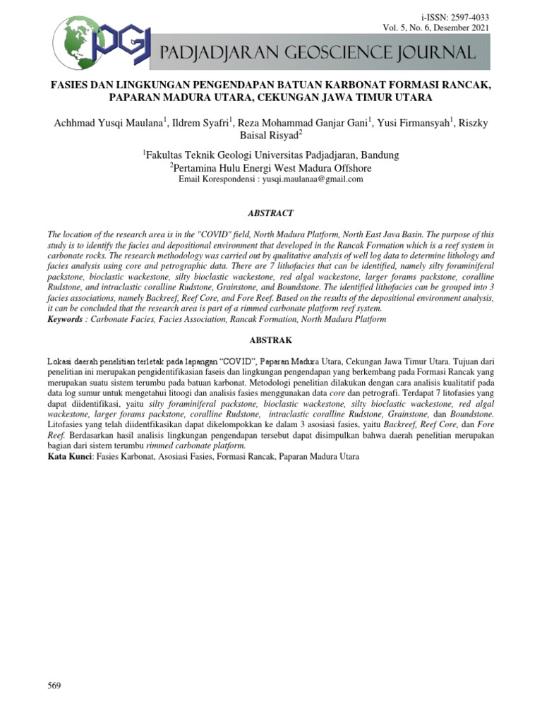 Fasies Karbonat Rancak, Madura Utara | PDF
