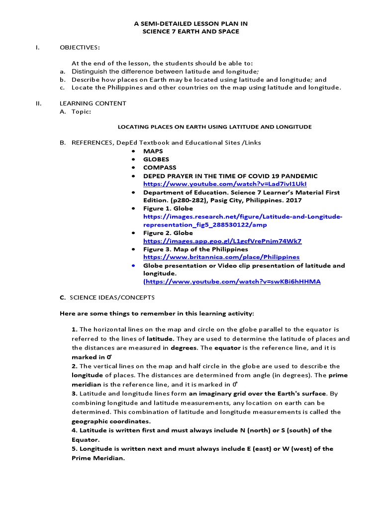 A Semi Detailed Lesson Plan On Grade 7 Science | PDF