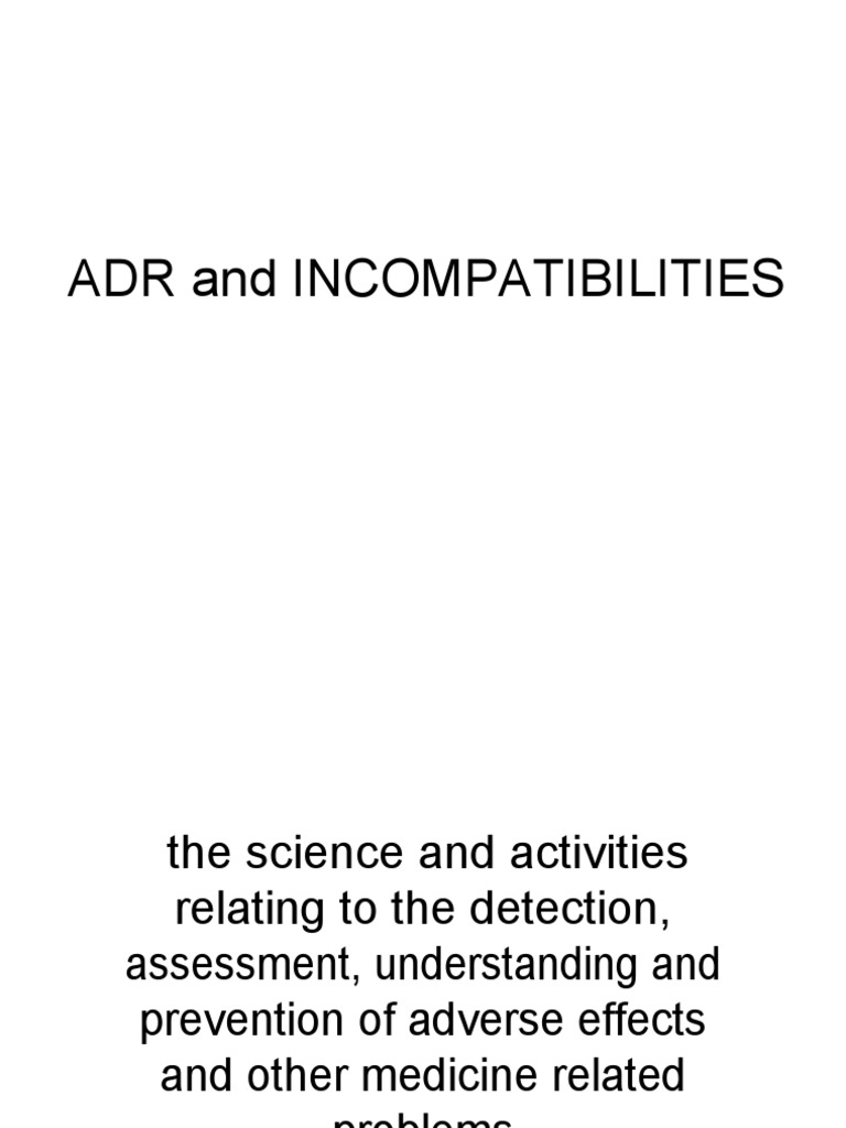 Adr and Incompatibilities-Spc | PDF
