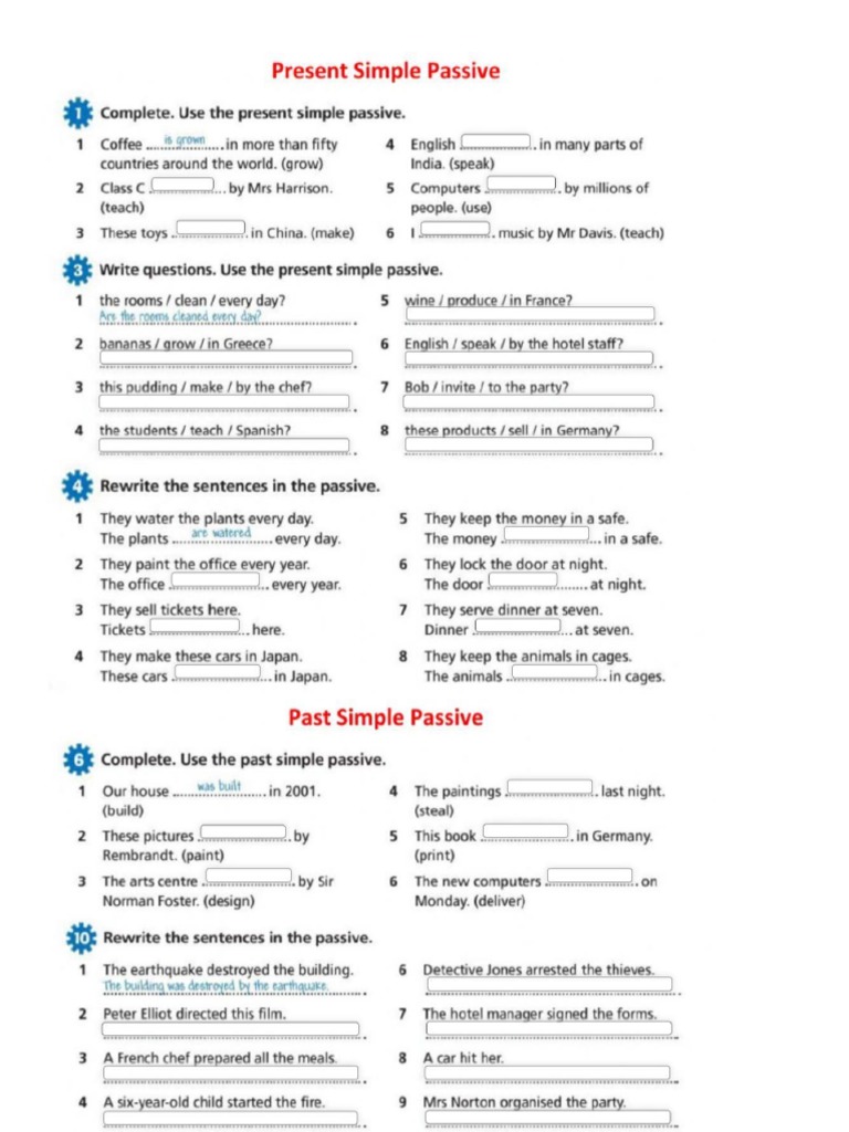 Passive Voice Simple Present and Past - 121017 | PDF