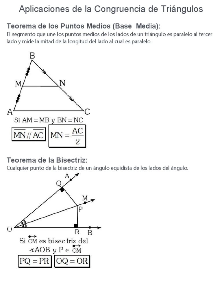 Aplicaciones de La Congruencia de Triángulos | PDF | Triángulo | Geometría del plano euclidiano