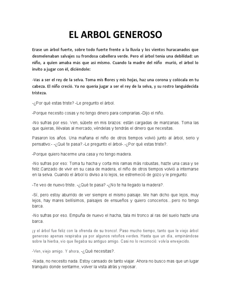 El árbol Generoso Para Imprimir Haruki Murakami: 「The Giving