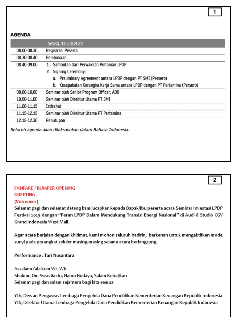 Cue Card MC Seminar Investasi v9 | PDF