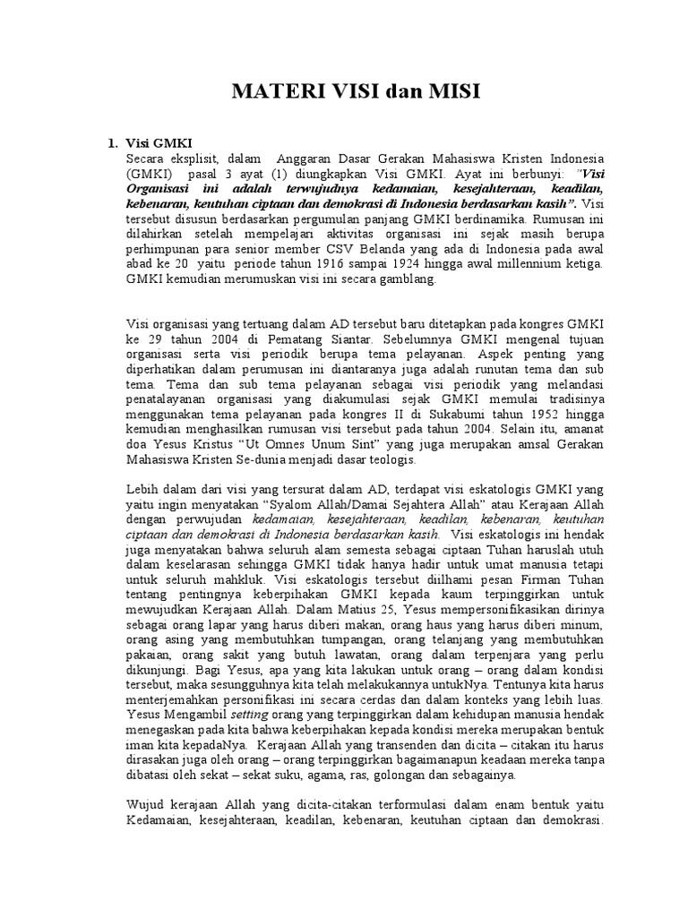 MATERI VISI Dan MISI | PDF