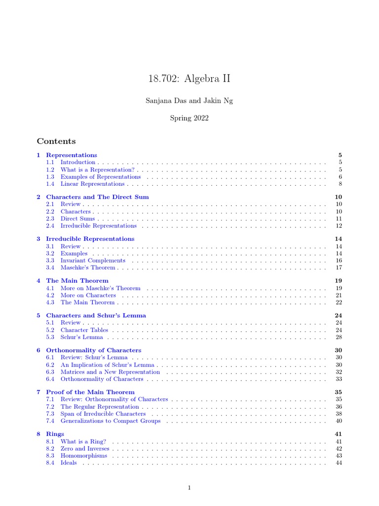 MIT - Algebra II | PDF