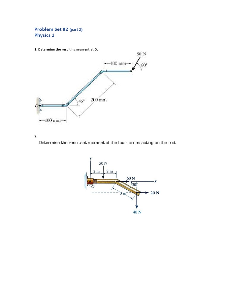 Problem Set 2 part 2 (Physics 1) | PDF
