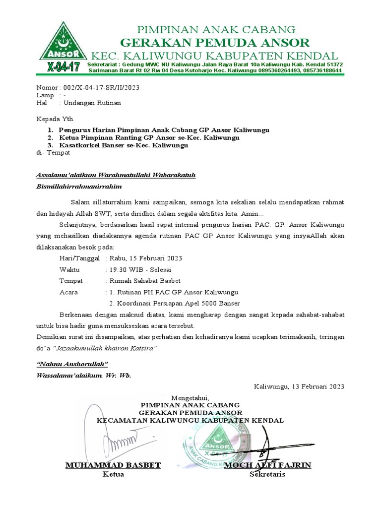 Undangan Raker | PDF