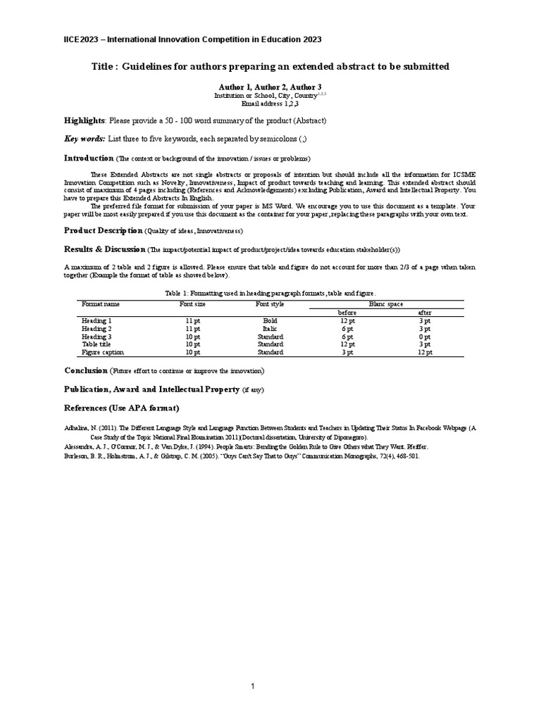 Extended Abstract Template IICE | PDF