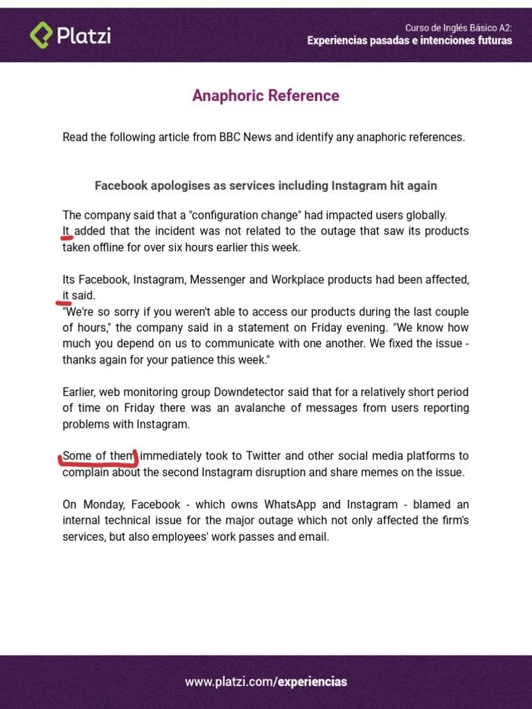 Anaphoric Reference | PDF