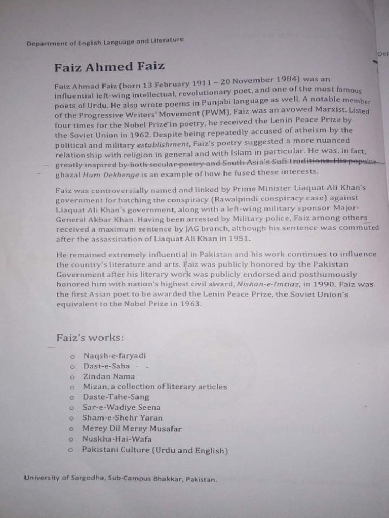 Faiz Ahmad Faiz | PDF