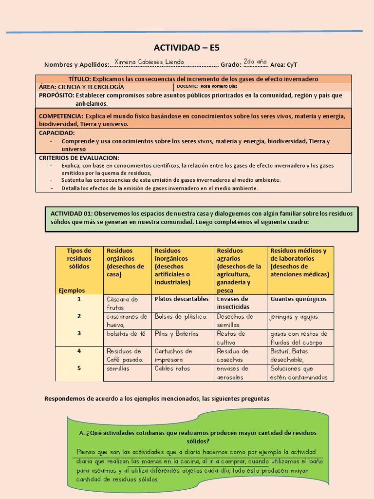 Actividad Efecto Invernadero Pdf