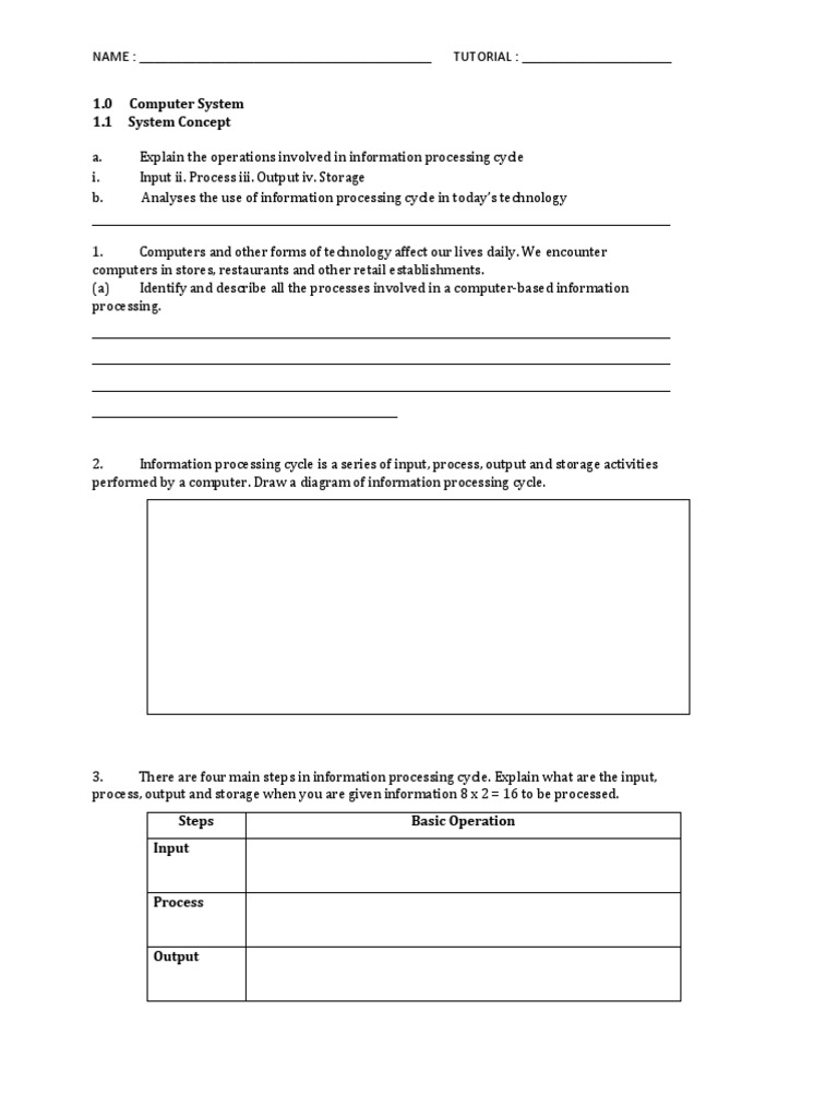 Tutorial Questions Topic 1.1 | PDF