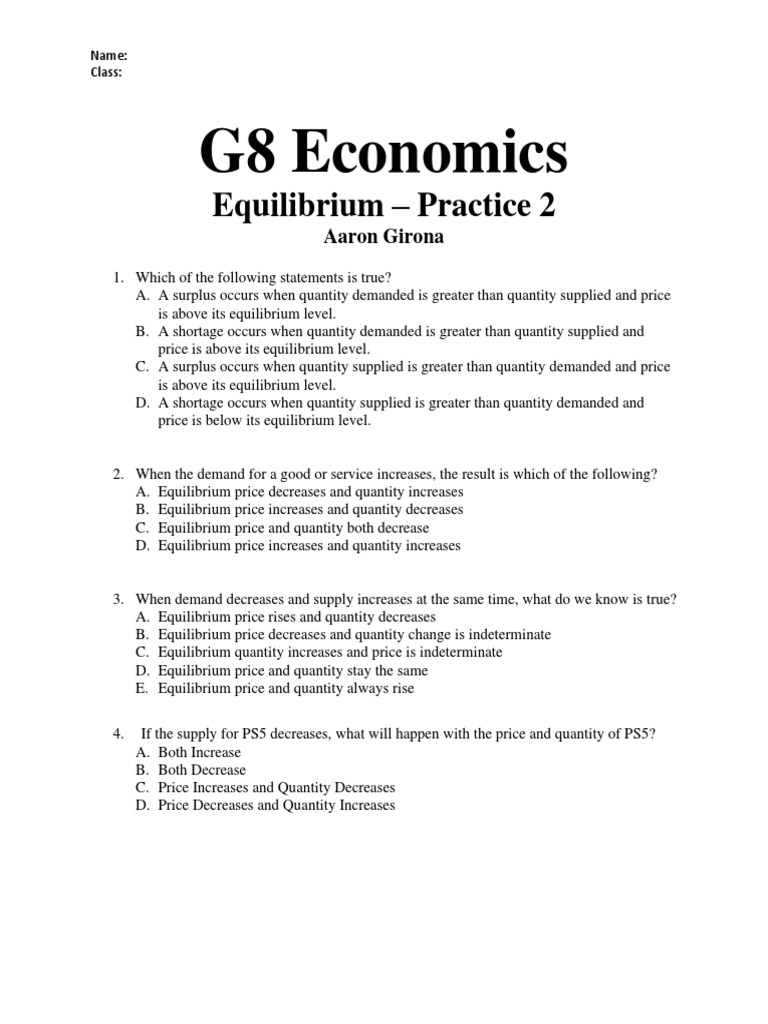 04 - Equilibrium Practice Review | PDF