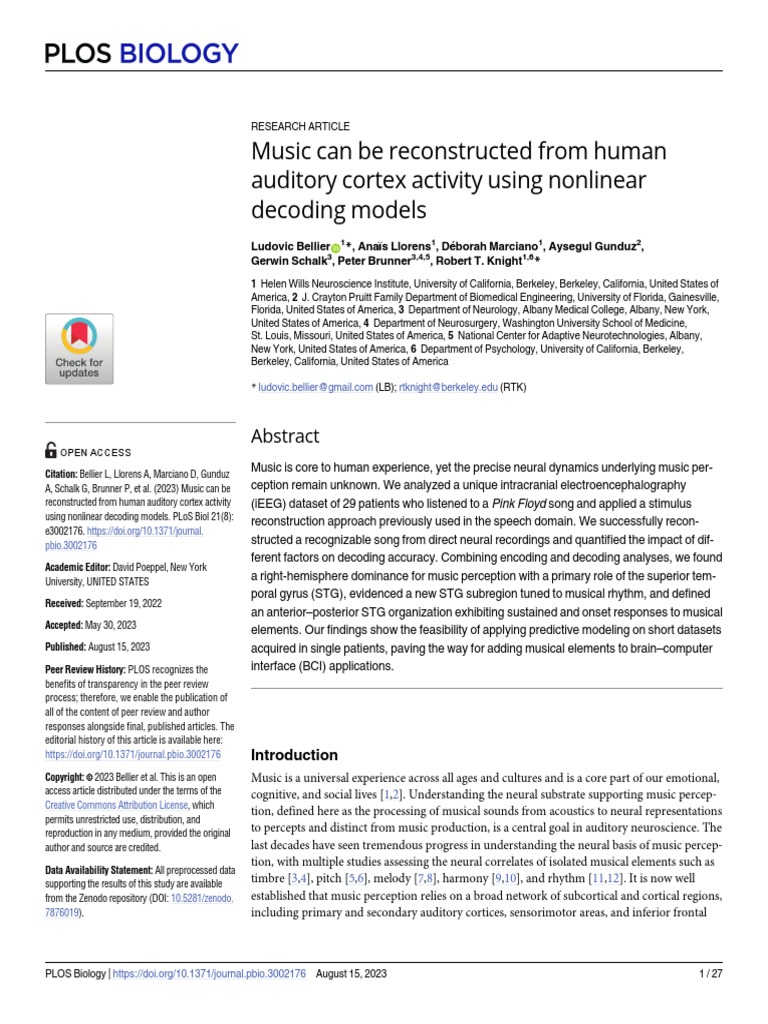 Music Can Be Reconstructed From Human Auditory Cortex Activity Using