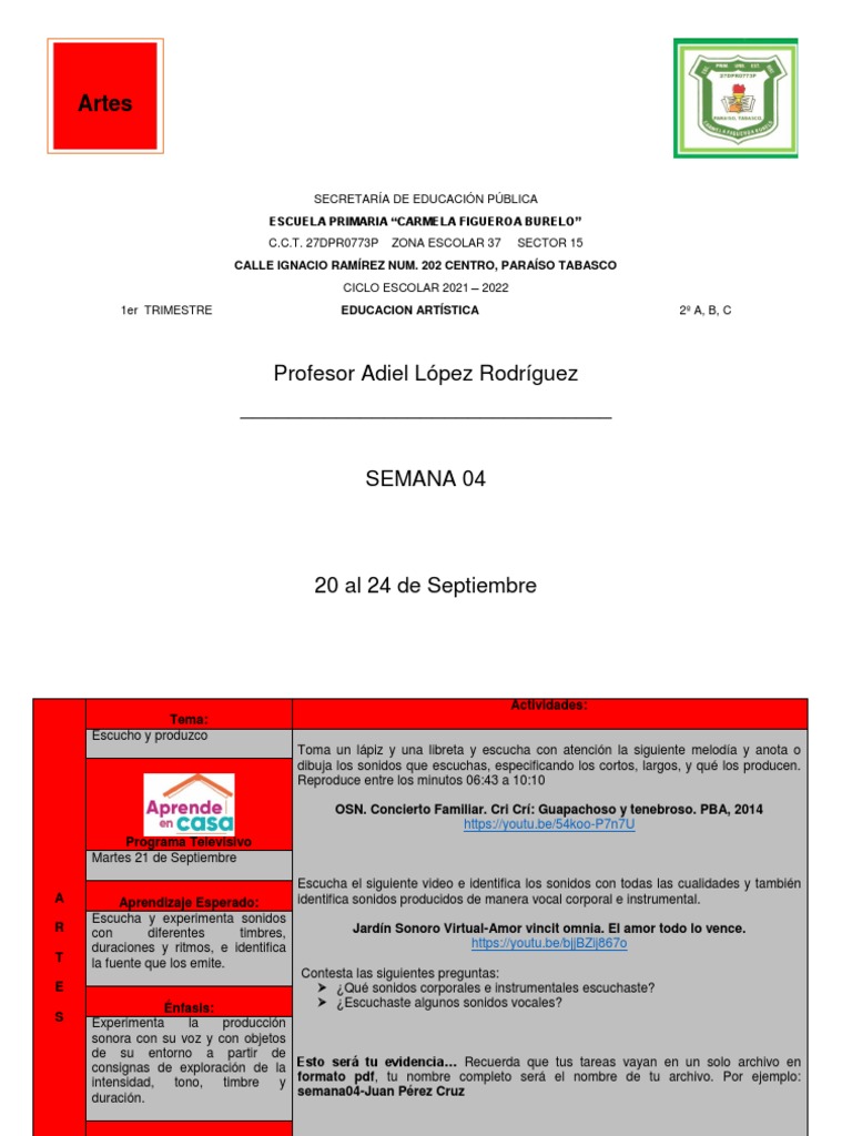 Artes 2o Semana 04 | PDF Artes 2o Semana 04 | PDF