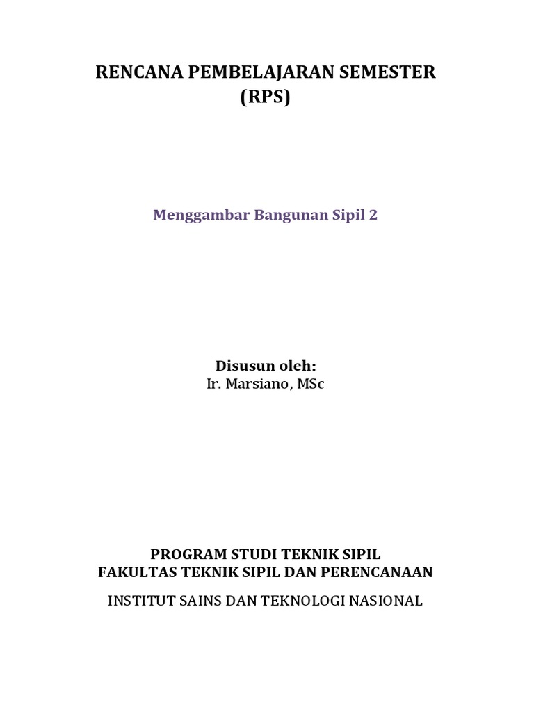 RPS Menggambar Konstruksi Bangunan Sipil | PDF