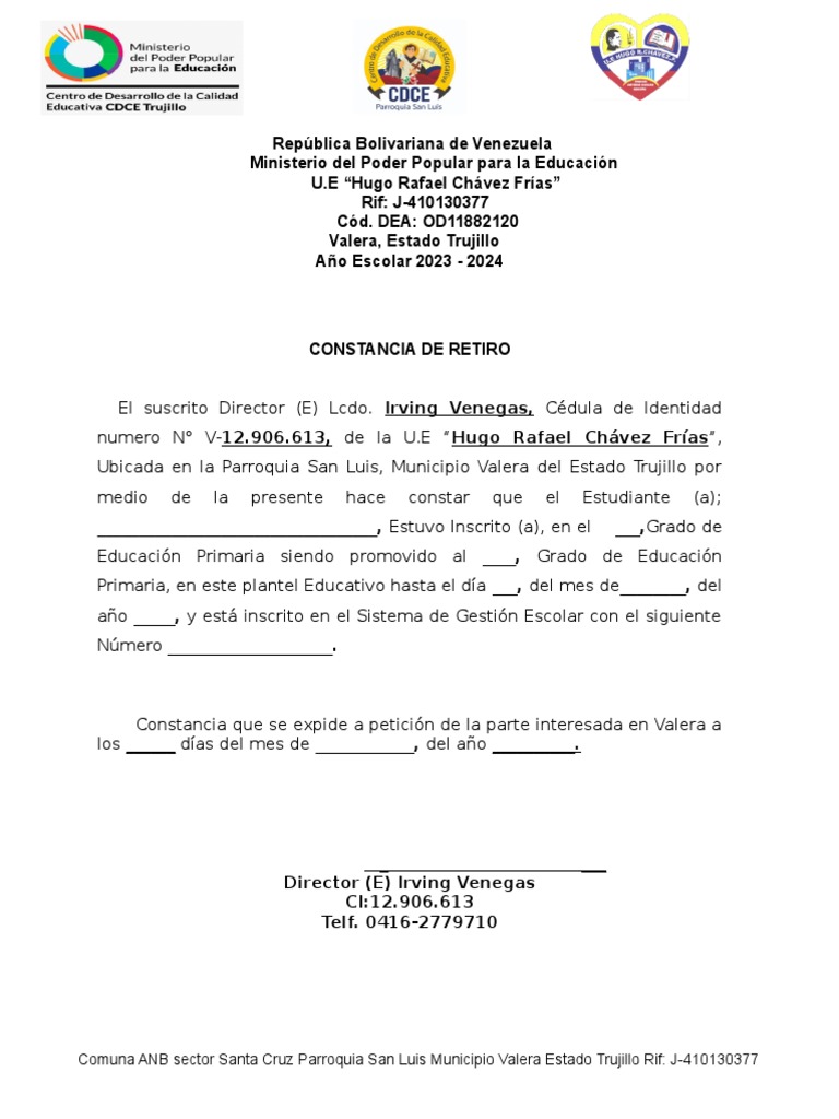 Constancia de Retiro | PDF