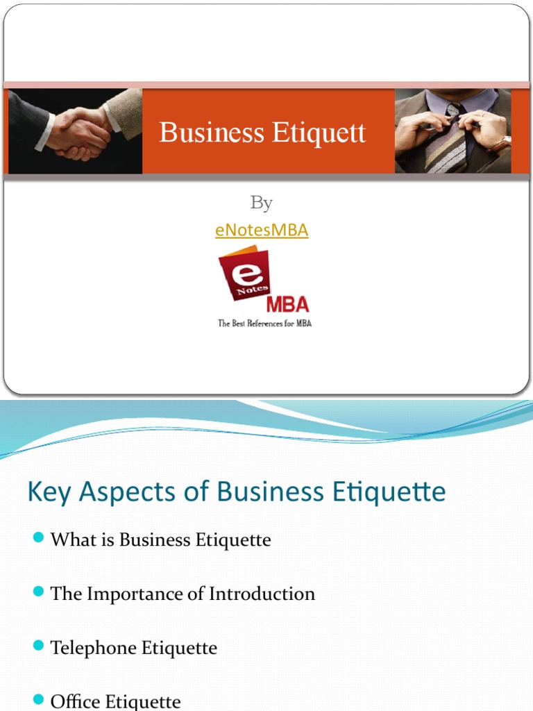 Business Etiquette | PDF | Etiquette | Human Communication